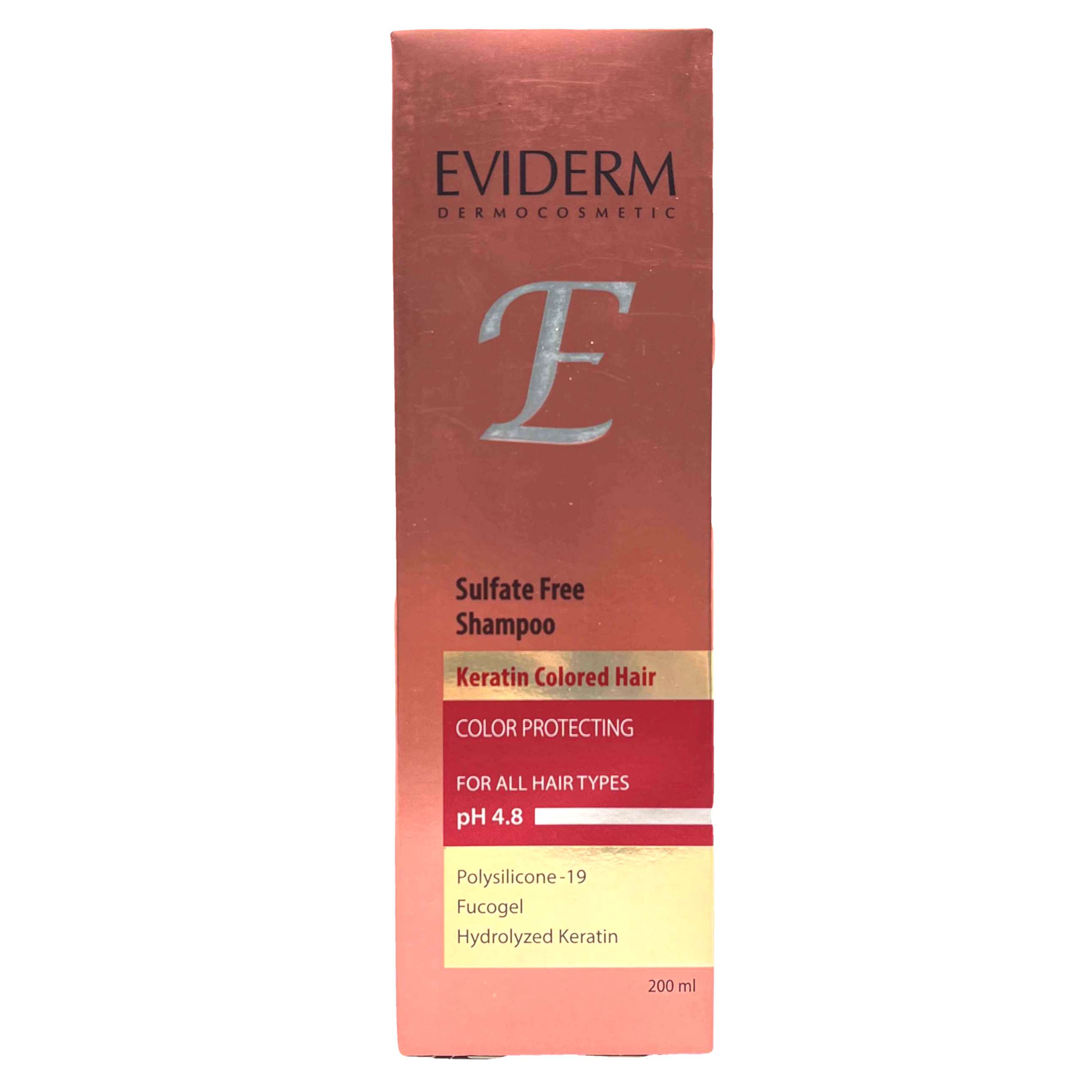 خرید آنلاین شامپو فاقد سولفات کراتینه موهای رنگ شده اویدرم EVIDERM + قیمت